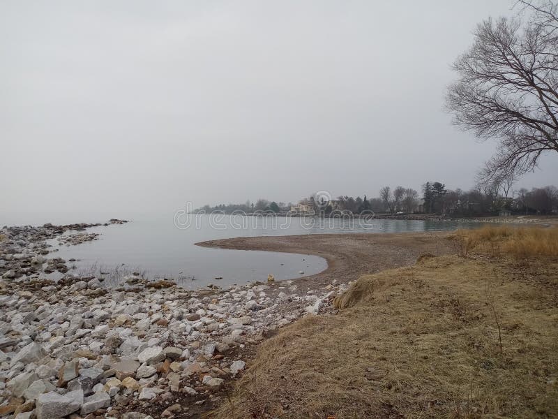 Rocky Shoreline of Lake Michigan Stock Image - Image of water, coast ...