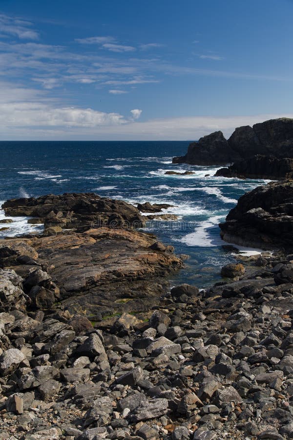 Rocky Shoreline in the Outer Hebrides Stock Image - Image of sunny ...