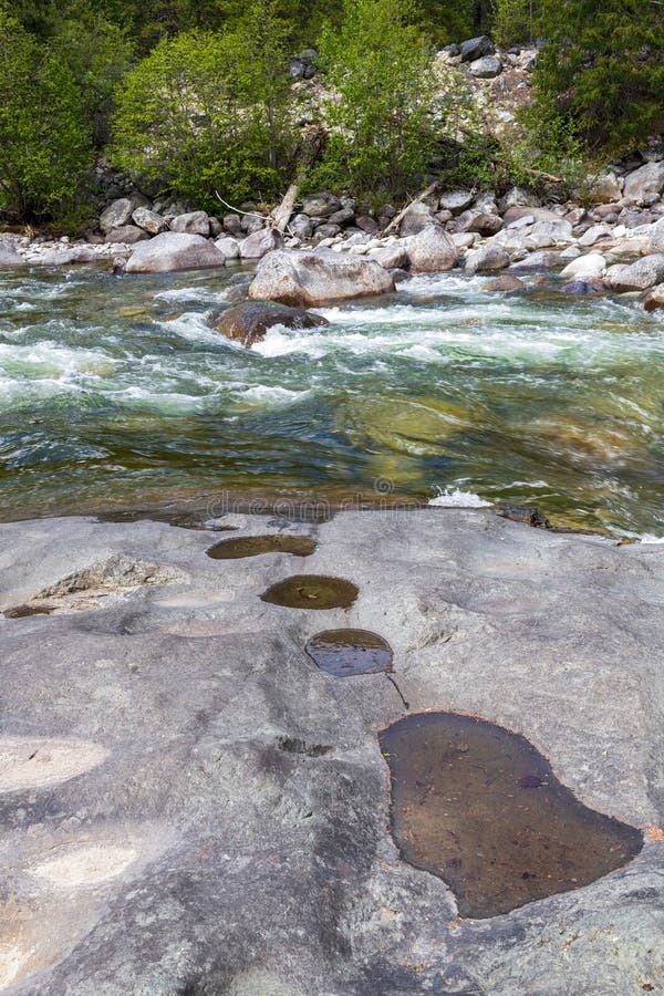 Rocky Shoreline of the Stein River in British Columbia, Canada Stock ...