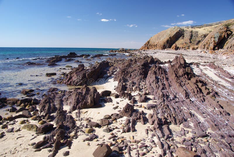 Rocky Strata on Beach stock image. Image of layer, coastal - 8170645