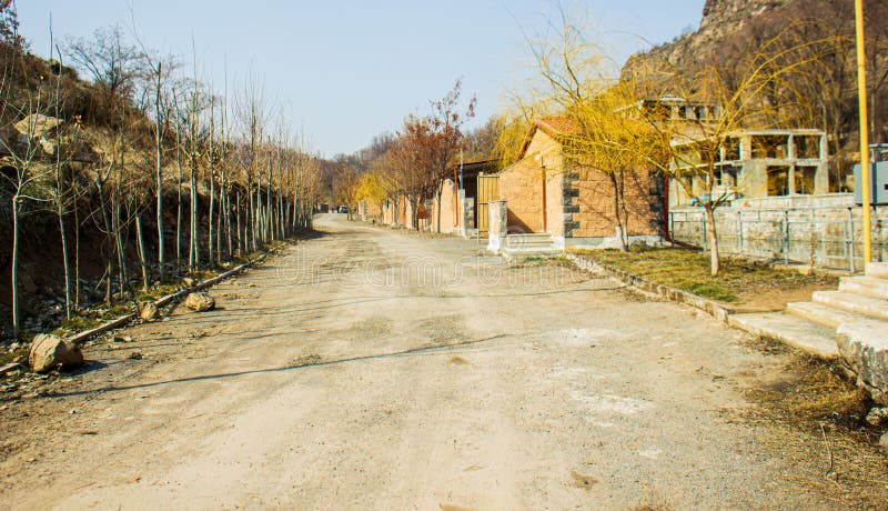 Rocky Street in the Old Village Stock Photo - Image of house, drop ...