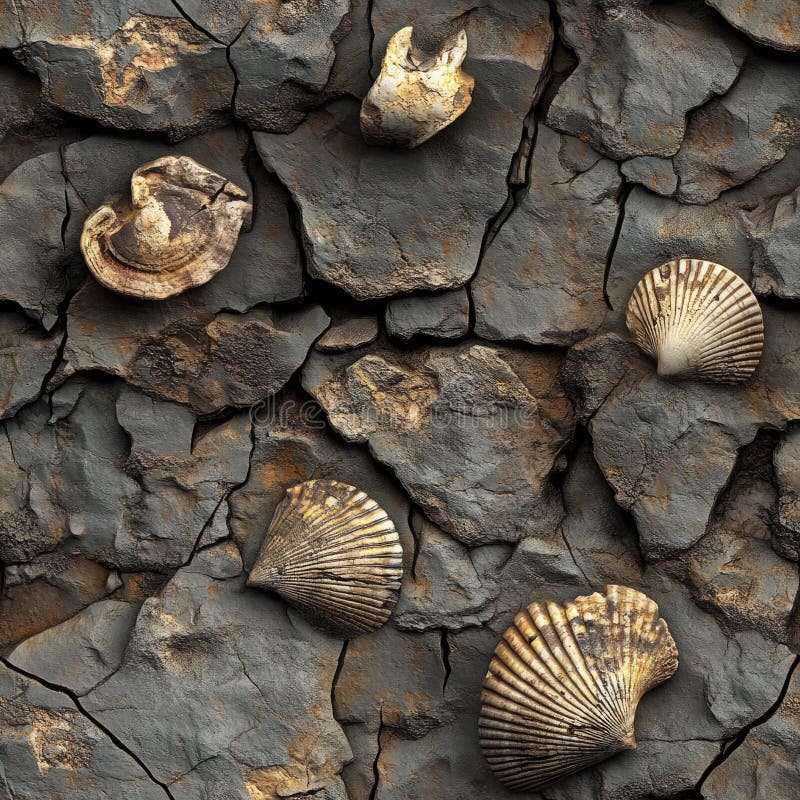 A Rocky Surface with Shells Scattered on it Stock Photo - Image of ...