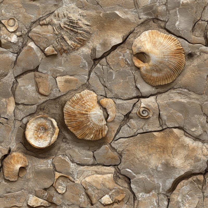 A Rocky Surface with Various Shells Scattered Across it Stock Photo ...