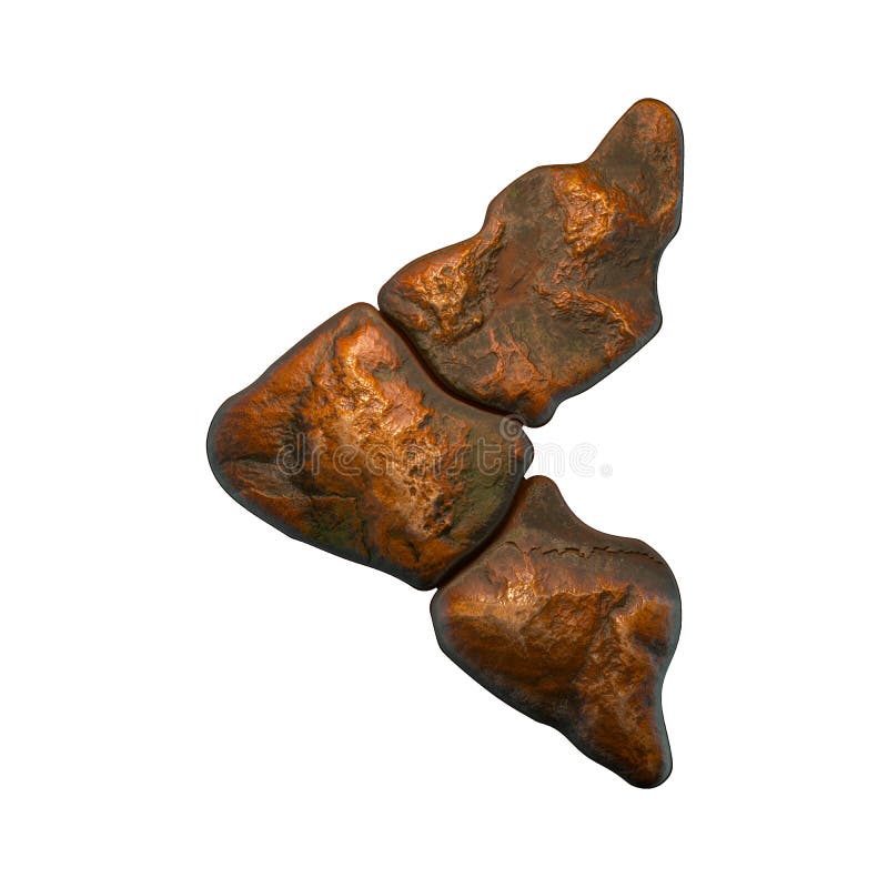 Rocky Symbol Left Angle Bracket. Font of Stone on White Background ...