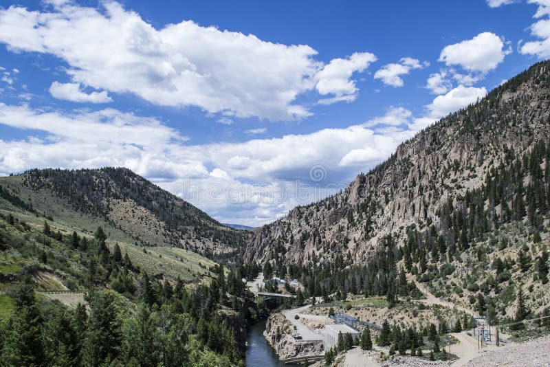 Rocky, Tree-covered Valley with River Stock Image - Image of valley ...