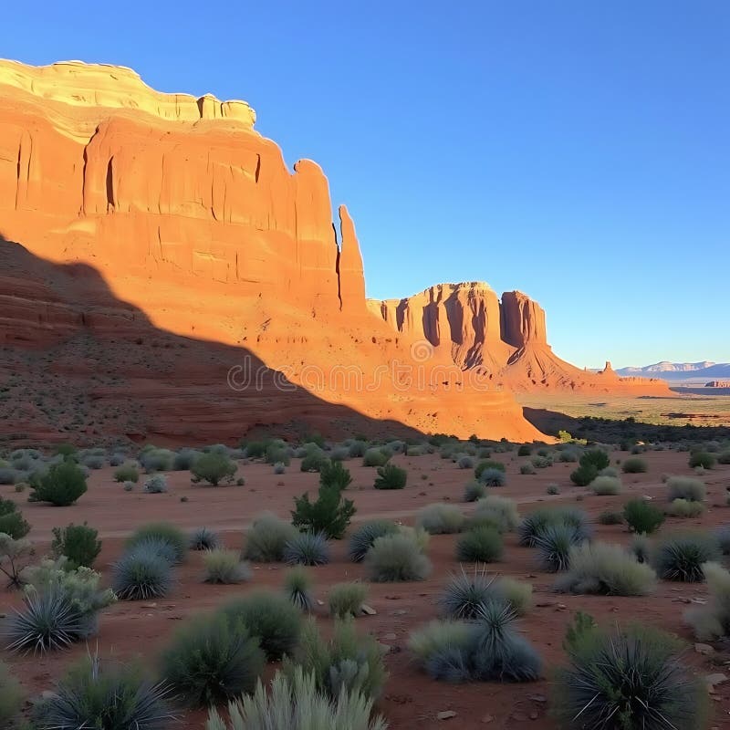 Rocky Utah Desert at Sunrise Stock Illustration - Illustration of warm ...
