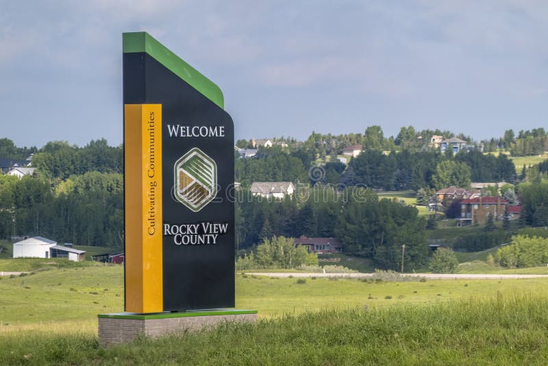 A Rocky View County Welcome Sign Editorial Stock Image - Image of ...