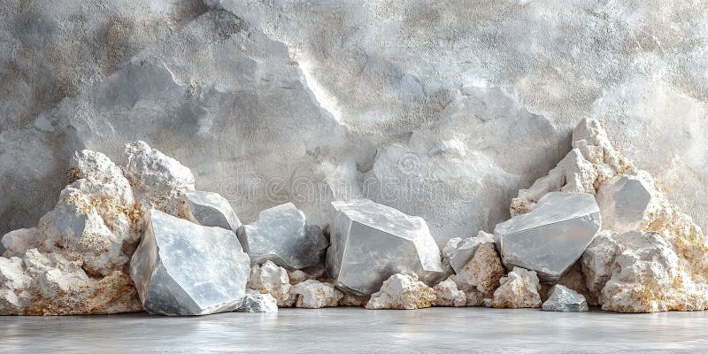Rocky Wall Backdrop with Textured Surface and Large Stones in an Indoor ...