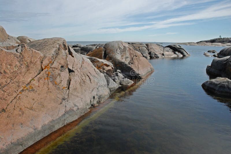 Rocky Waterway stock image. Image of mossy, greenery - 253431327