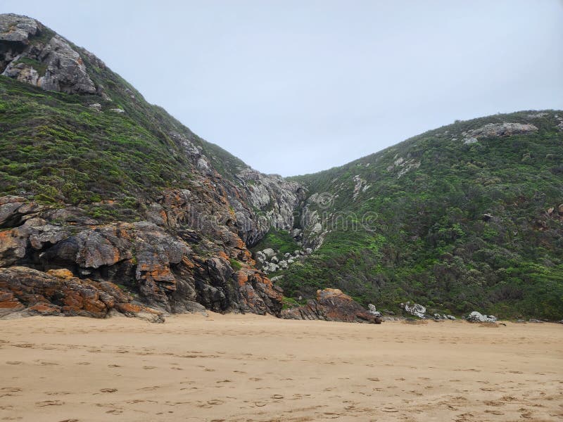 Rocky and Wet Hiking Trail with Mist Stock Image - Image of rocky, mist ...