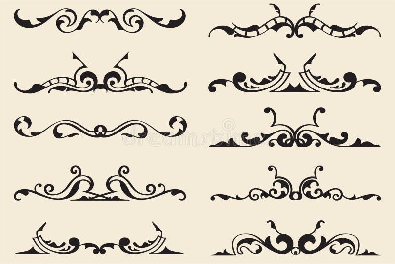 Rococo divide lines stock vector. Illustration of figuration - 43663611