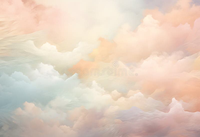 Rococo Glow: Illuminated Clouds with Light Gray and Orange Stock ...