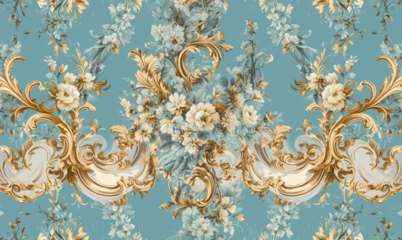 Rococo-inspired Flowers with Whimsical and Intricate Details Creating ...