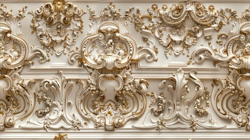 A Rococo Pattern Adorning the Ornate Ceiling of a Historic Ballroom ...