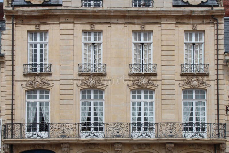 Rococo Patterns Were Sculptured on the Facade of a Building in Caen ...