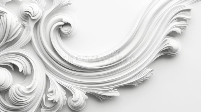 Rococo Style Ornament Featuring Elaborate White Plaster Details Stock ...