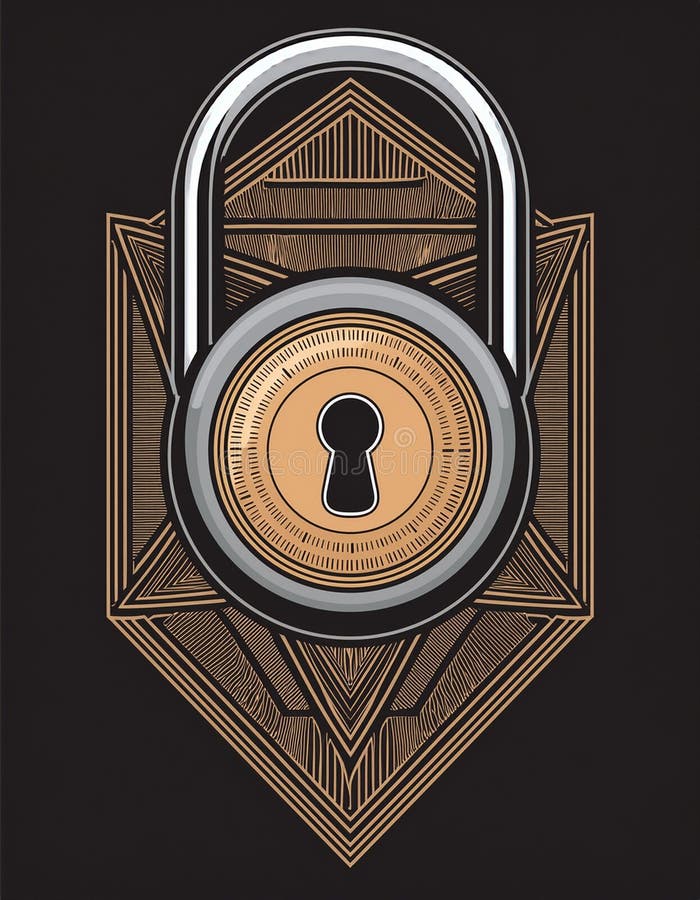 Rococo Style Padlock. a Secure Locking Device, Made of Metal, Designed ...