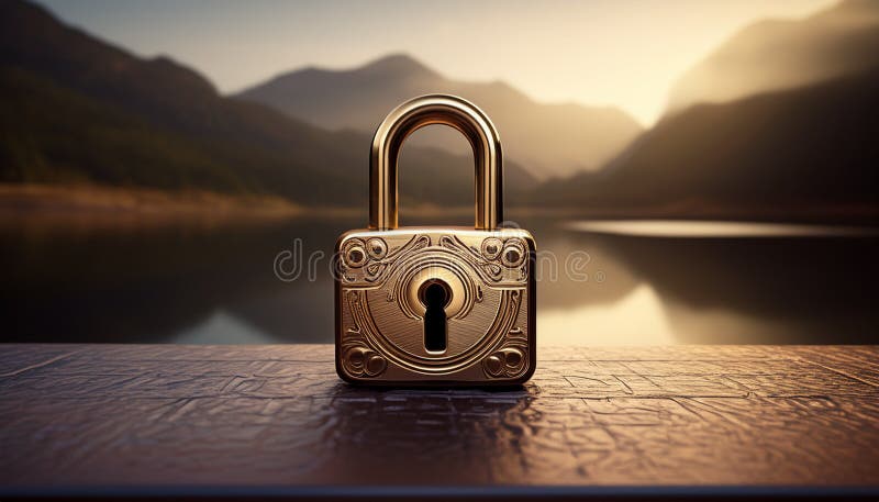 Rococo Style Padlock. a Secure Locking Device, Made of Metal, Designed ...