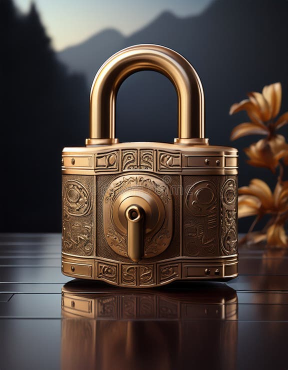 Rococo Style Padlock. a Secure Locking Device, Made of Metal, Designed ...