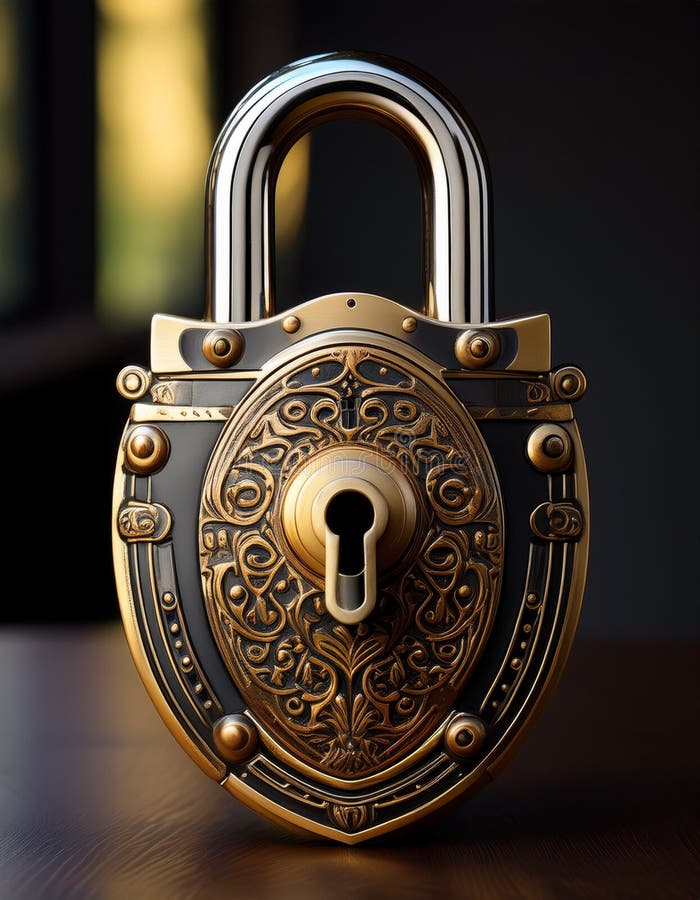 Rococo Style Padlock. a Secure Locking Device, Made of Metal, Designed ...