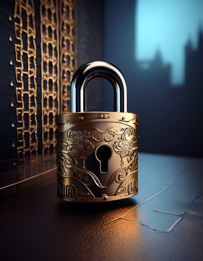 Rococo Style Padlock. a Secure Locking Device, Made of Metal, Designed ...