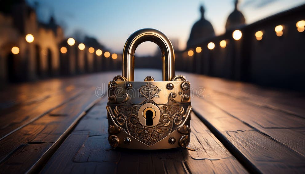 Rococo Style Padlock. a Secure Locking Device, Made of Metal, Designed ...