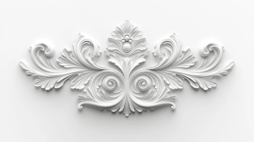 Rococo White Wall Adorned with Bas-relief and Stucco Moldings ...