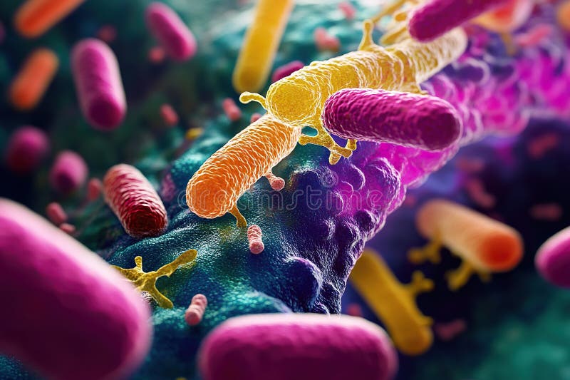 Rod-shaped Bacteria Inside the Body. Pathogenic Microbes Attack Human ...