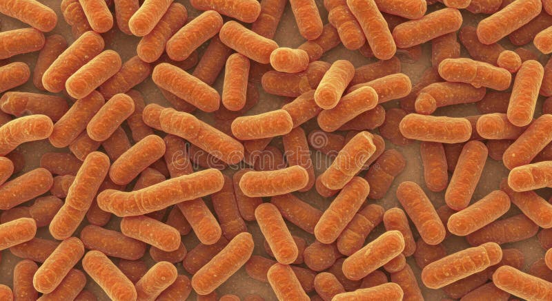 Rod-Shaped Bacteria Pattern - Microscopic Illustration of a Colony ...
