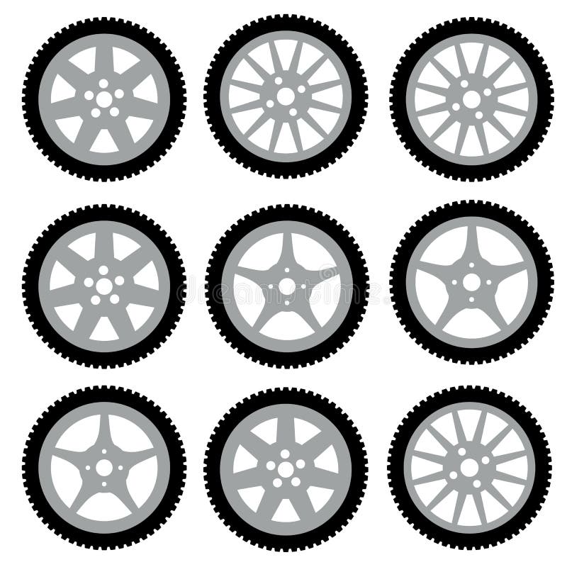 Roda Automotriz Com Rodas Da Liga Vetor Ilustração do Vetor ...