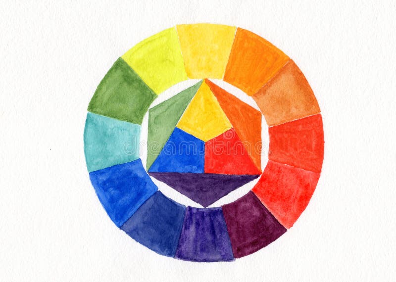 Roda De Cor Feito a Mão Aquarela Handdrawn Ilustração Stock ...