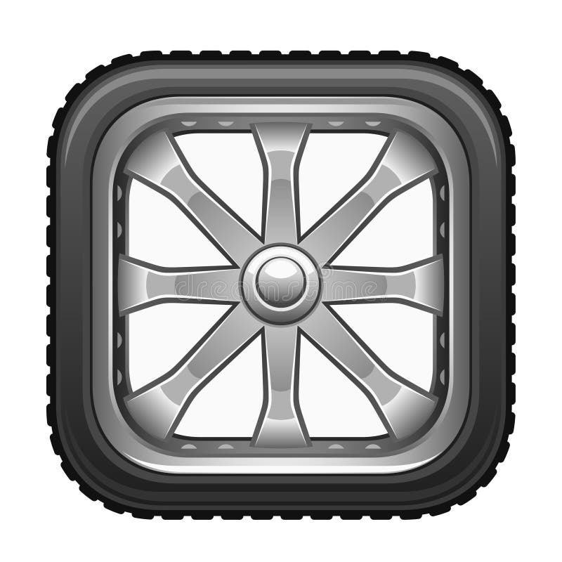 Roda quadrada ilustração do vetor. Ilustração de deformado - 115998772