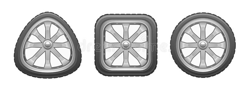 Roda quadrada ilustração do vetor. Ilustração de deformado - 115998772