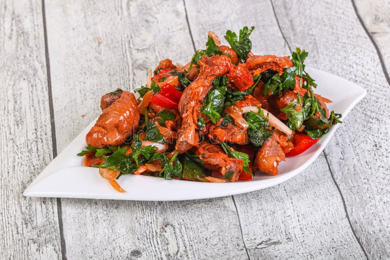 Rodajas De Pechuga De Pollo Adobadas Con Cilantro Imagen de archivo ...