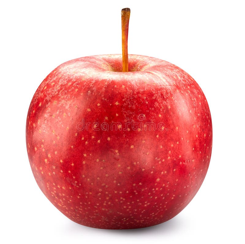 Rode Appel Die Op Wit Wordt Geïsoleerdd Stock Foto - Image of verzuur ...