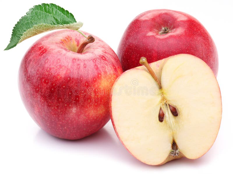 Rode Appel Met Blad En Plak. Stock Foto - Image of landbouw, besnoeiing ...