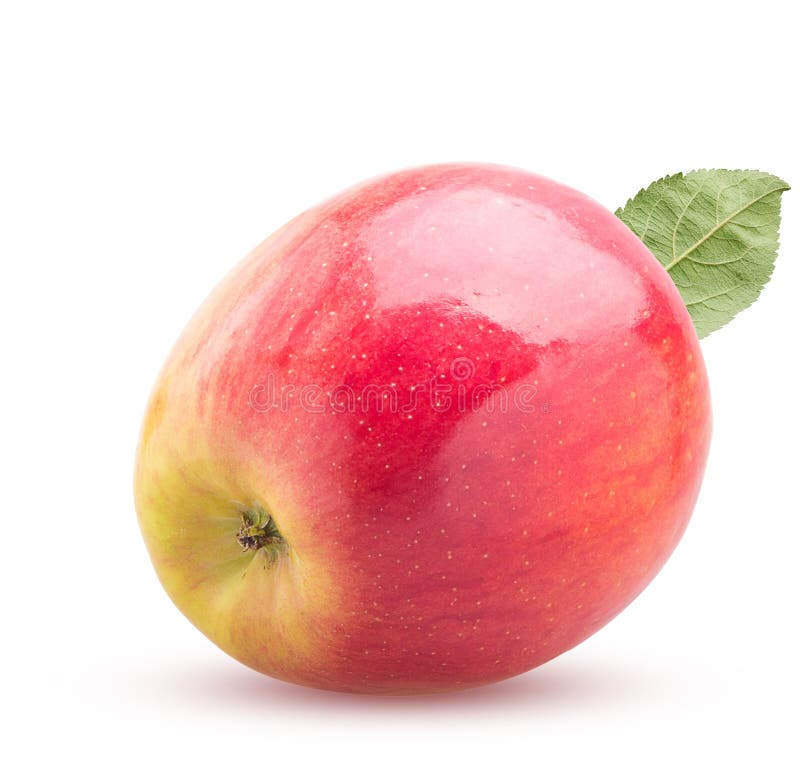 Rode appel met groen blad stock afbeelding. Image of knippen - 67734879