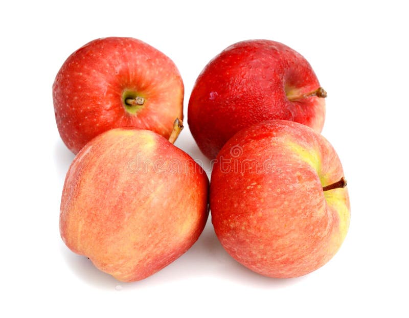 Rode Appelen Op Witte Achtergrond Stock Afbeelding - Image of voeding ...
