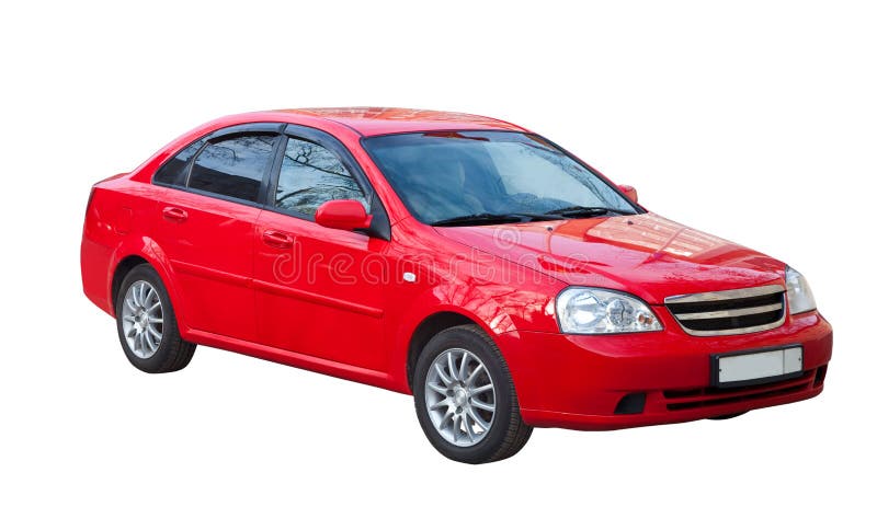 Rode Auto Op Wit. Geïsoleerd Over Wit Stock Afbeelding - Image of ...