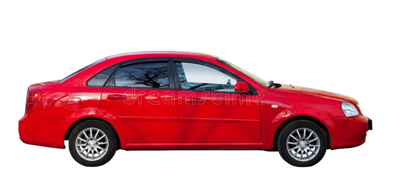 Rode Auto Op Wit. Geïsoleerd Over Wit Stock Foto - Image of automobiel ...