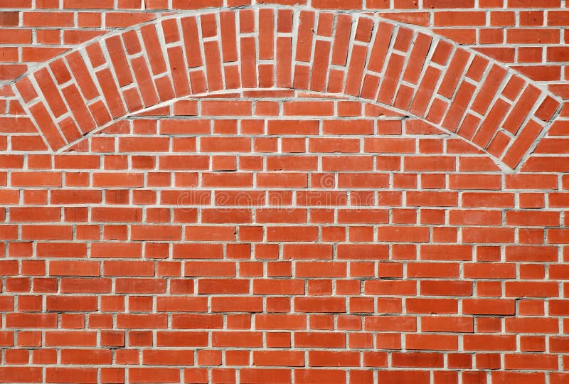 Rode Bakstenen Muur Met Boog Stock Foto - Image of kromme, regelmatig ...