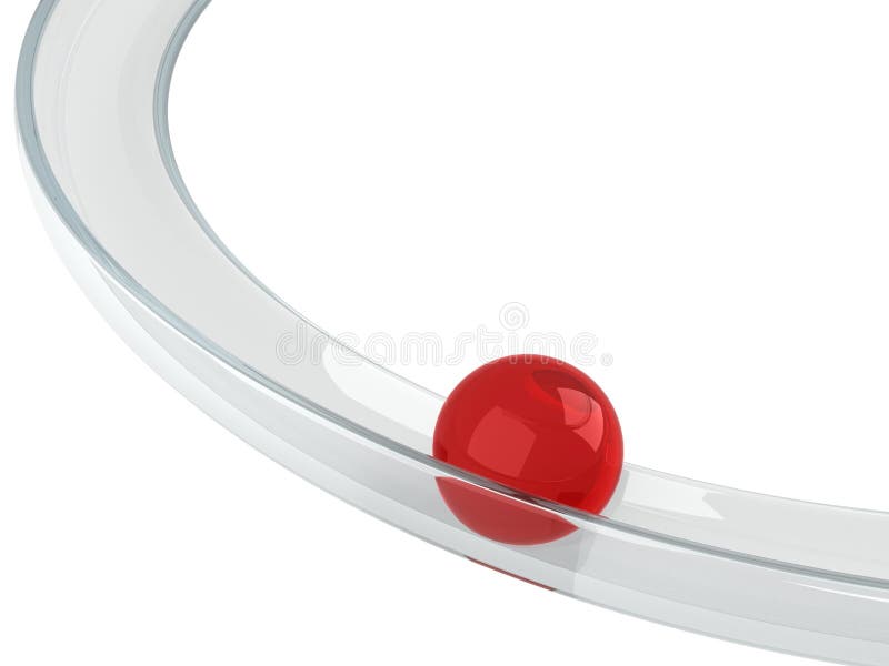 Rode Bal Die Neer Op Het Schroefdienblad Rolt Stock Illustratie ...