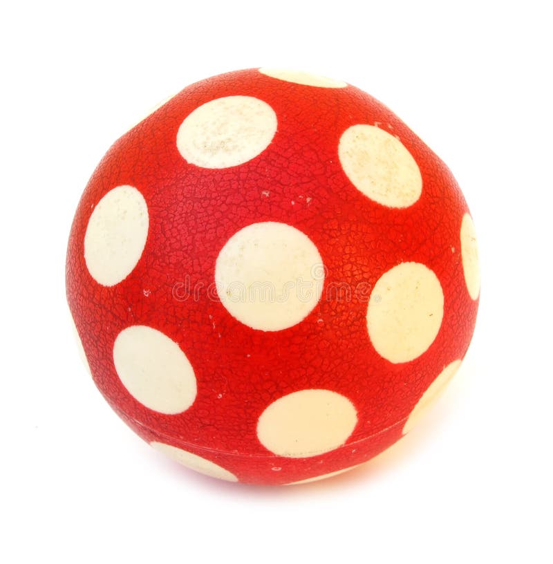 Rode bal met witte vlekken stock foto. Image of achtergrond - 12253314