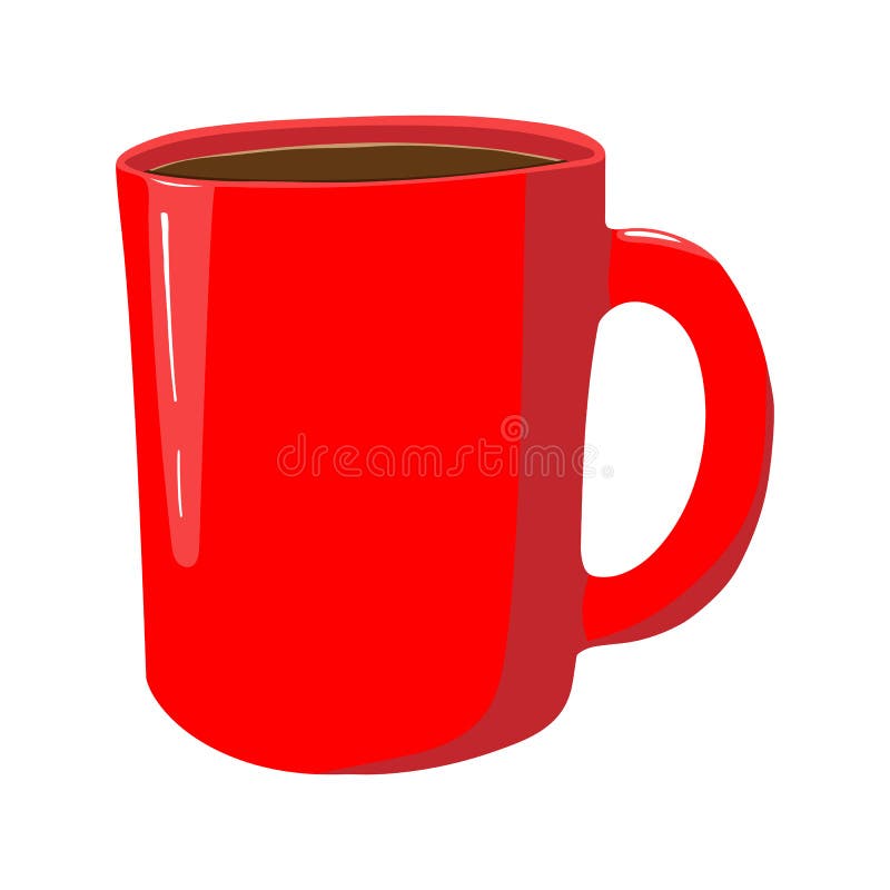 Rode beker. vector illustratie. Illustration of smakelijk - 214811370