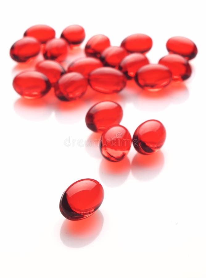 Rode capsules stock afbeelding. Image of dieet, verslaving - 4760735