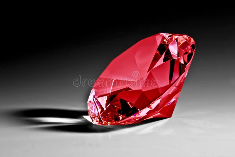 Close-up Van Een Rode Diamant Stock Foto - Image of edelsteen, juweel ...