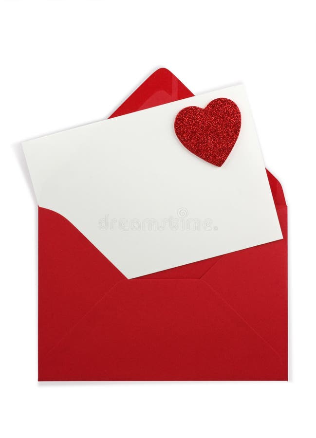 Rode Document Envelop Met Witte Kaart Stock Foto - Image of brief ...