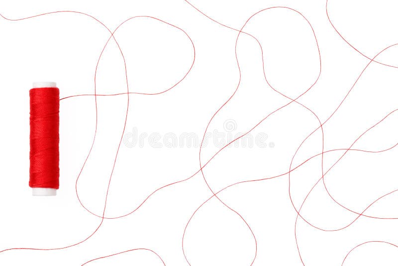 Rode draad stock afbeelding. Image of voorwerpen, breien - 14985911