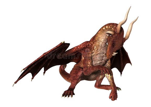 Rode draak op wit stock illustratie. Illustration of reptiel - 66013978