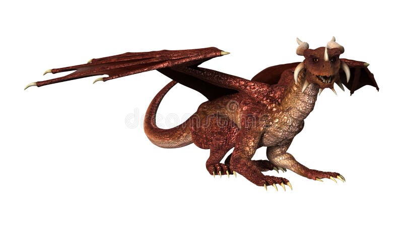 Rode draak op wit stock illustratie. Illustration of mythologie - 66077210